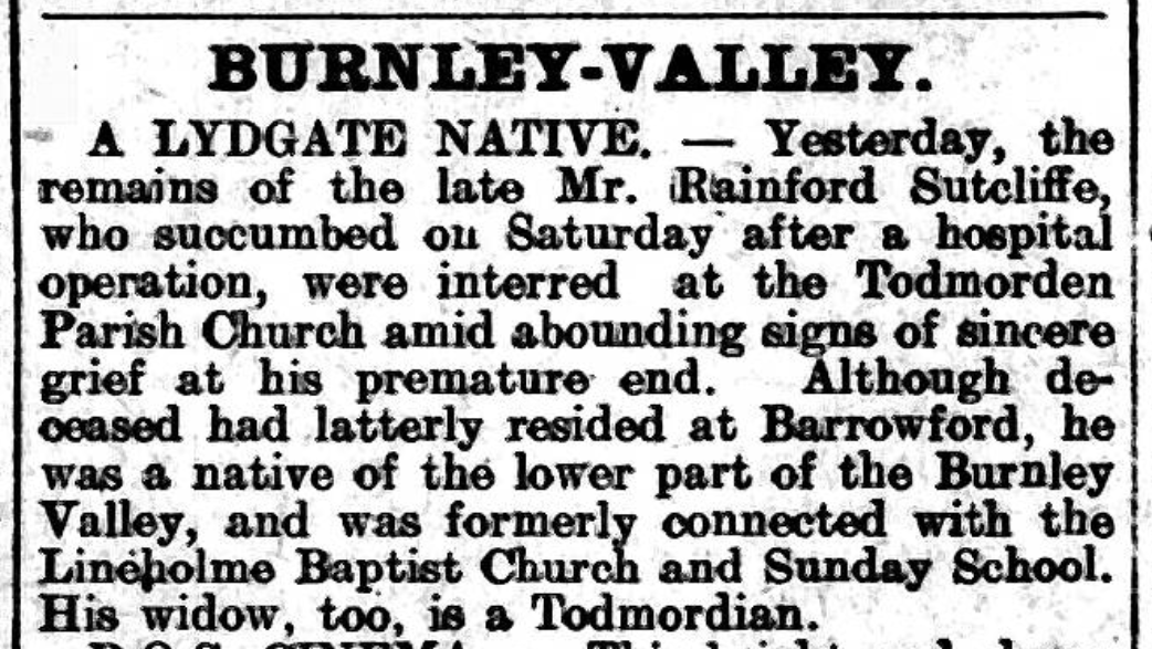 V1.10 – Rainford and Mary Elizabeth Sutcliffe – F.O.C.C.T.