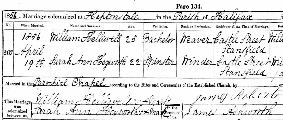 24.32 – William and Sarah Ann Helliwell – F.O.C.C.T.