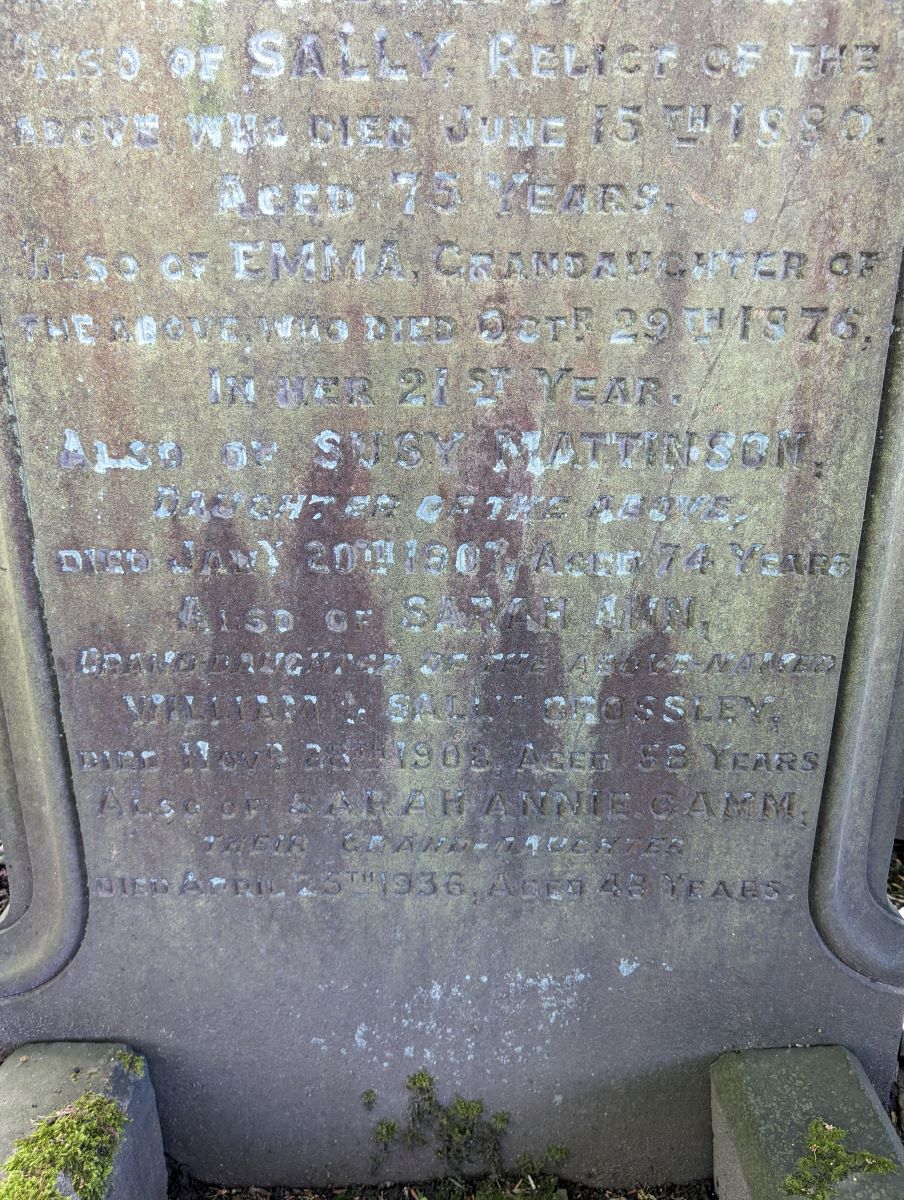 51.63 – William, Sally, Emma and Sarah Ann Crossley, Susy Mattinson ...