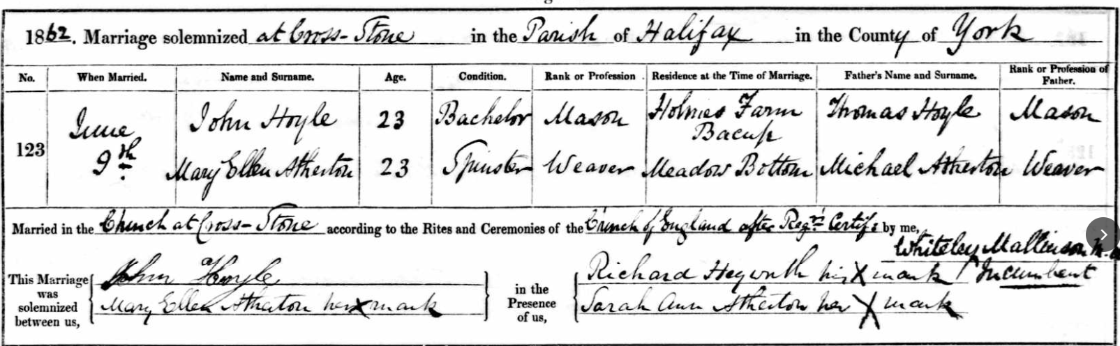 47.62 – John Richard, John, Mary Ellen, Maggie and Thomas Hoyle – F.O.C.C.T.